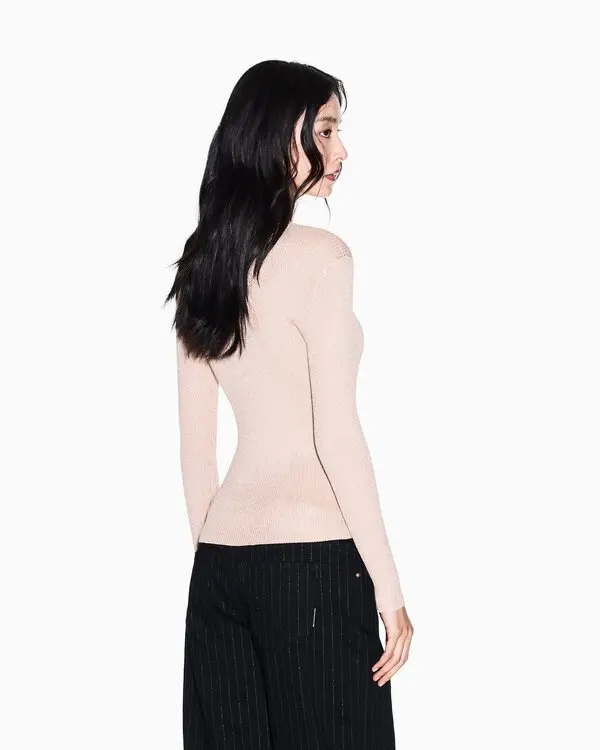 Armani Exchange Lurex Yarn Sweater With V-neck