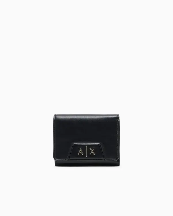 Armani Exchange Compact Wallet With Logo - Black