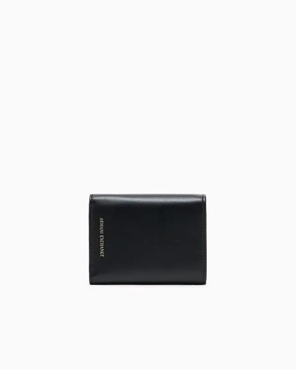 Armani Exchange Compact Wallet With Logo - Black