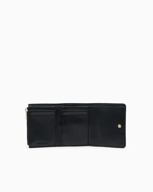 Armani Exchange Compact Wallet With Logo - Black