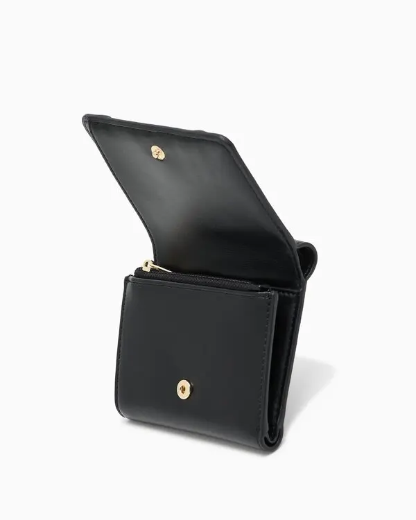 Armani Exchange Compact Wallet With Logo - Black