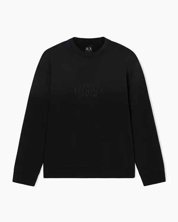 Armani Exchange Used-effect Crewneck Sweatshirt With Logo
