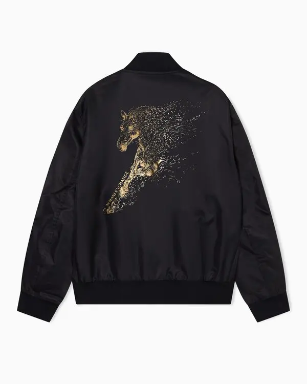 Armani Exchange Reversible Satin Blouson With Metal Details