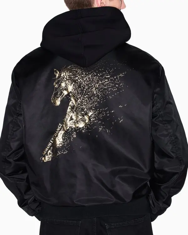 Armani Exchange Reversible Satin Blouson With Metal Details