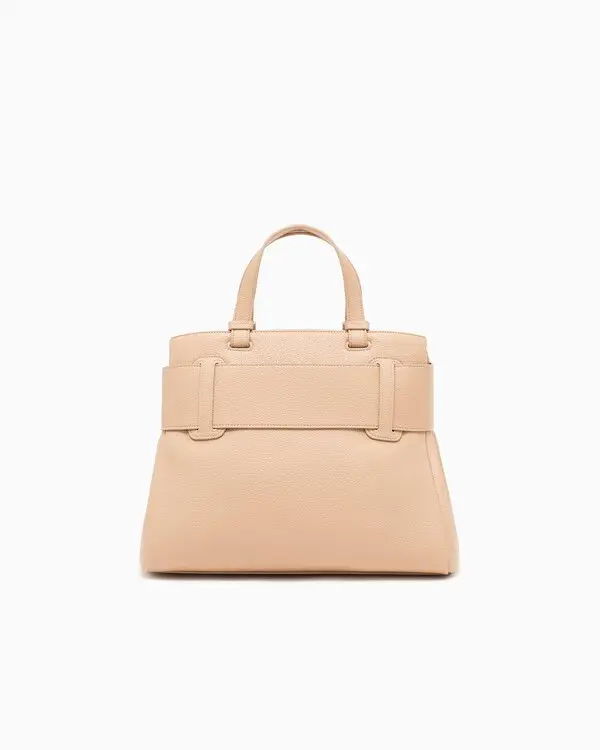 Armani Exchange Soft Shopping Bag With Outer Coating - Beige