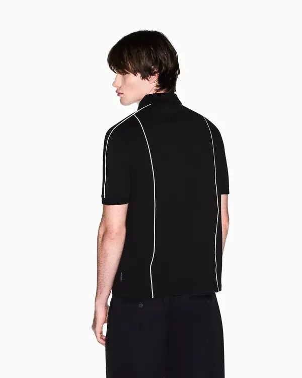 Armani Exchange Classic Cotton Piqué Polo Shirt - Black