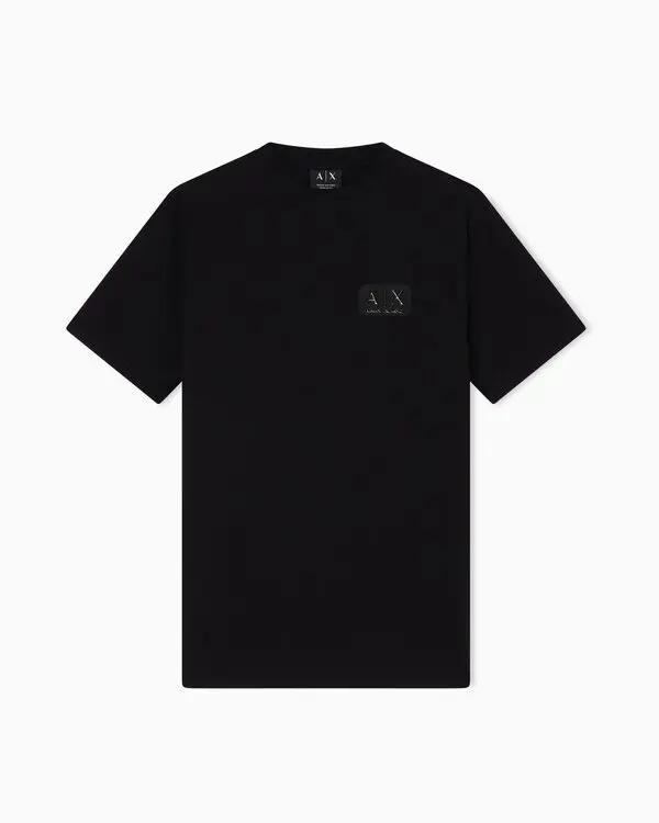 Armani Exchange Regular Fit T-shirt With Logo Patch - Black