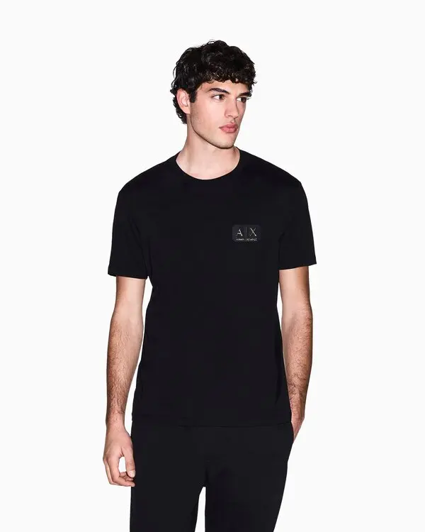 Armani Exchange Regular Fit T-shirt With Logo Patch - Black