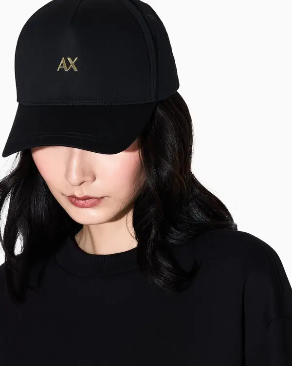 Armani Exchange Cotton Twill Cap With Embroidered Logo