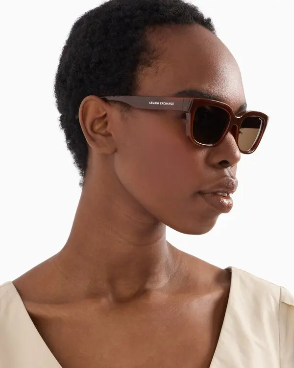 Armani Exchange Irregular-shaped Women’s Sunglasses - Brown