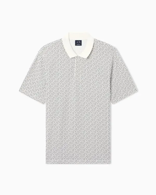 Armani Exchange Regular Fit Polo Shirt In Stretch Cotton Piqu - Beige