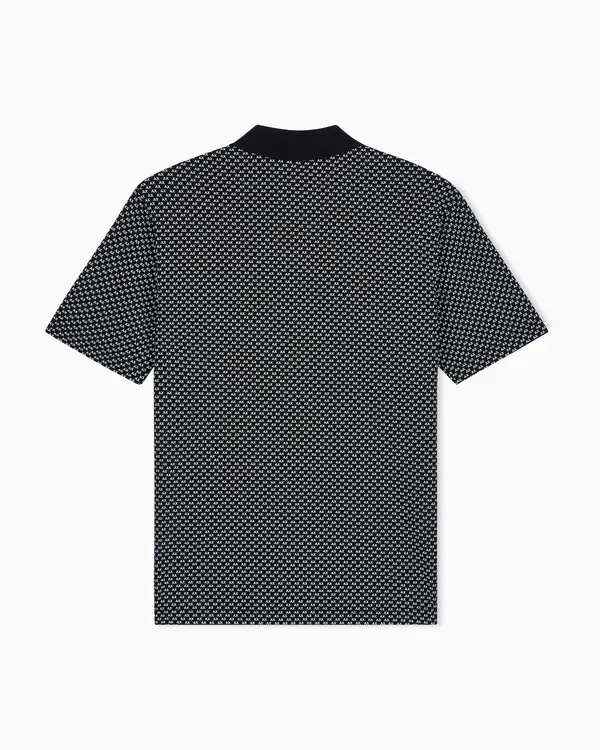 Armani Exchange Regular Fit Polo Shirt In Stretch Cotton Piqu - Black