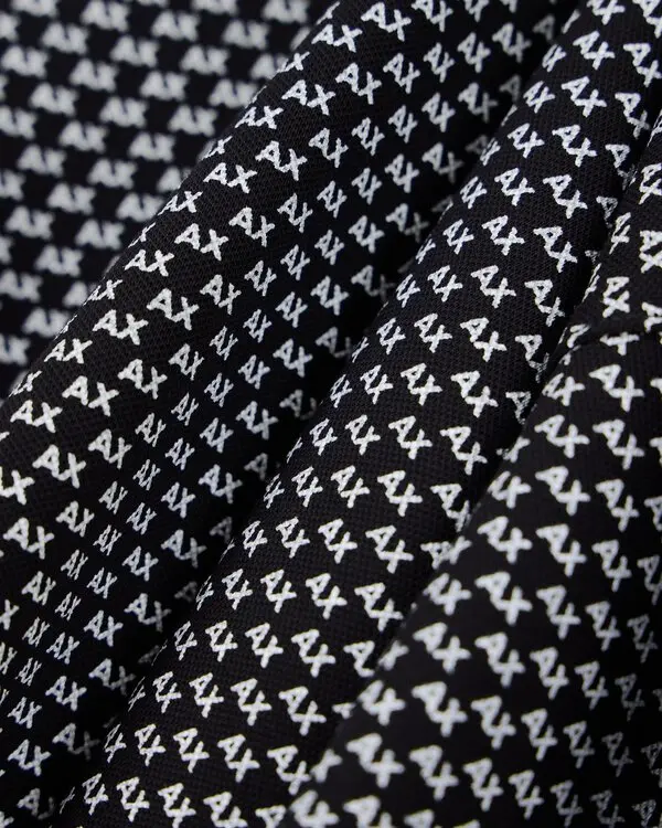 Armani Exchange Regular Fit Polo Shirt In Stretch Cotton Piqu - Black