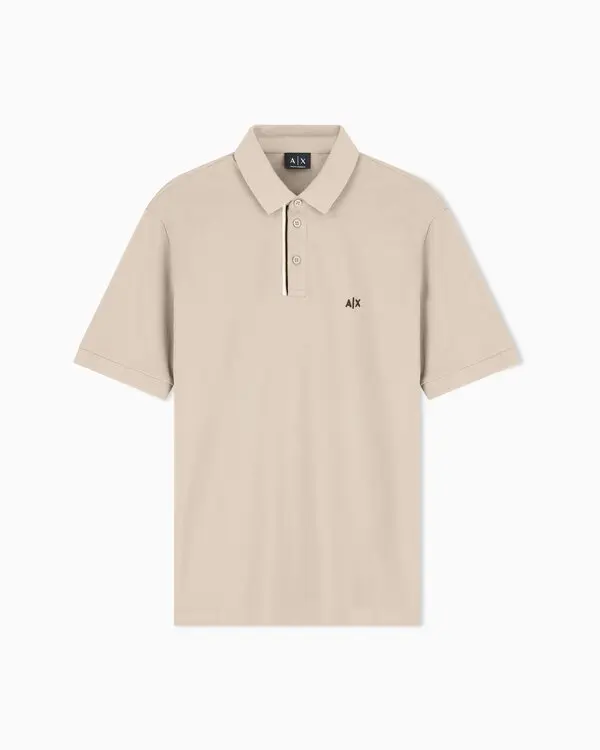Armani Exchange Basic Cotton Piqué Polo - Beige
