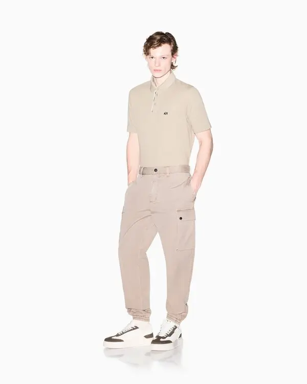Armani Exchange Basic Cotton Piqué Polo - Beige