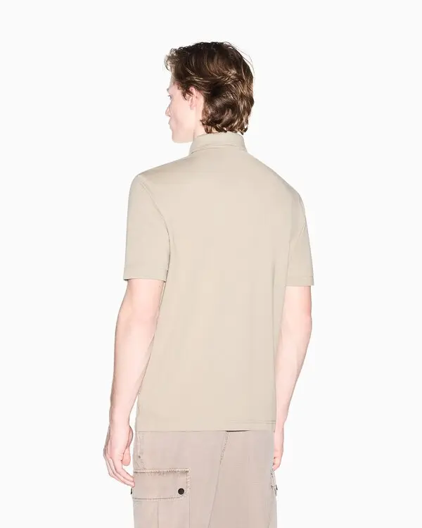 Armani Exchange Basic Cotton Piqué Polo - Beige