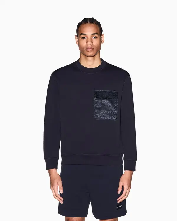 Armani Exchange Crew Neck Sweatshirt With Chest Pocket