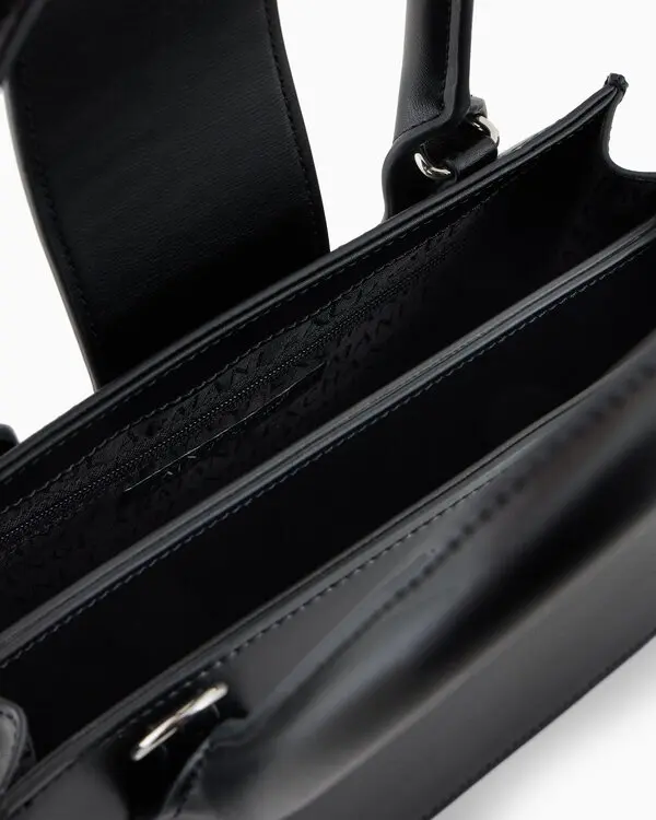 Armani Exchange Tote Bag In Coated Fabric - Black
