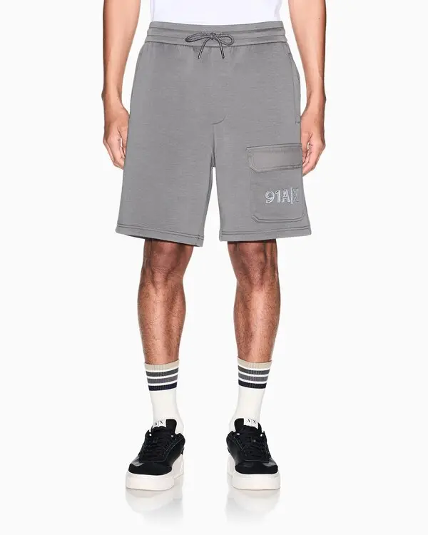 Armani Exchange Bermuda Shorts With Fleece Logo And Pocket