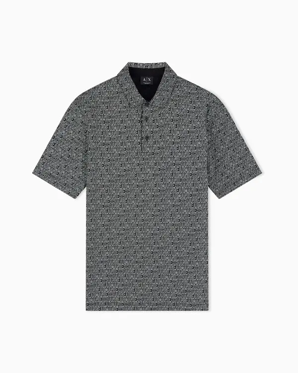 Armani Exchange Regular Fit Polo Shirt In Cotton Jersey - Black