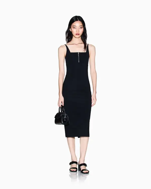 Armani Exchange Ottoman Midi Dress With Zip