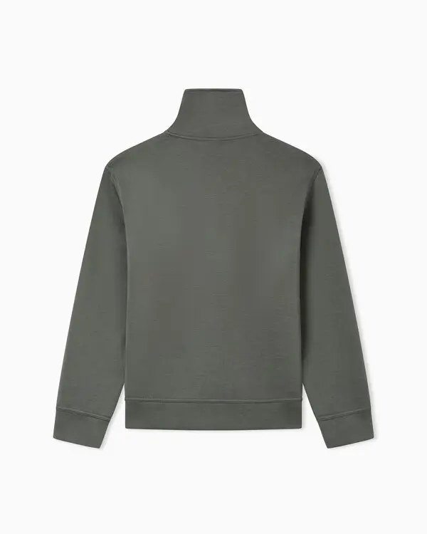 Armani Exchange Crewneck Sweatshirt In Bonded Stretch Cotton