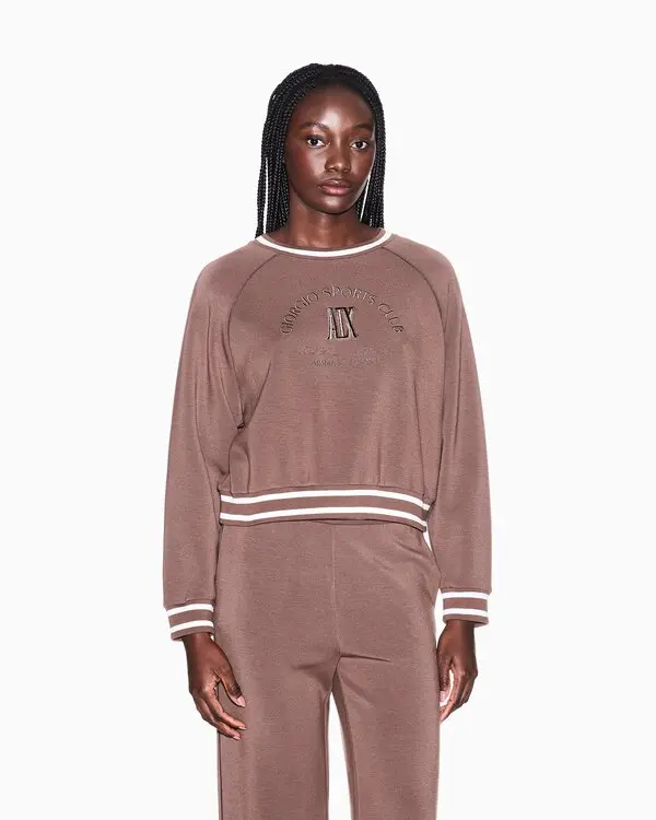 Armani Exchange Crewneck Sweatshirt With Embroidered Logo