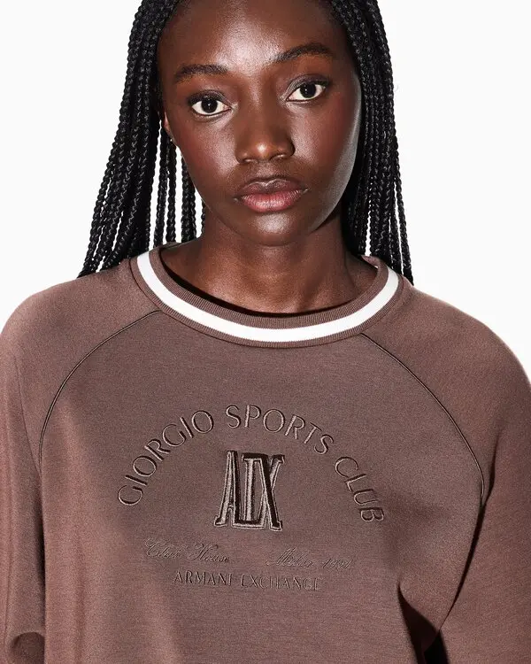 Armani Exchange Crewneck Sweatshirt With Embroidered Logo