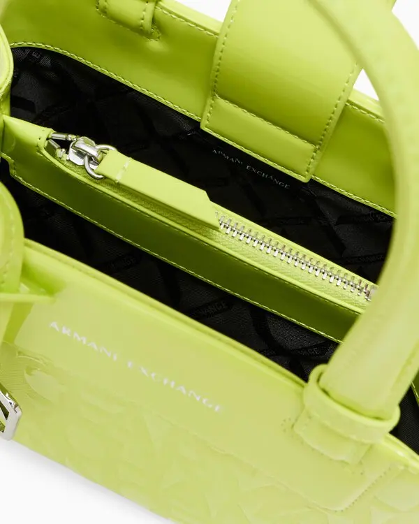 Armani Exchange Shopping Bag With An Outside Coating - Green