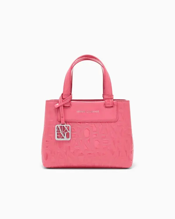Armani Exchange Shopping Bag With An Outside Coating - Pink