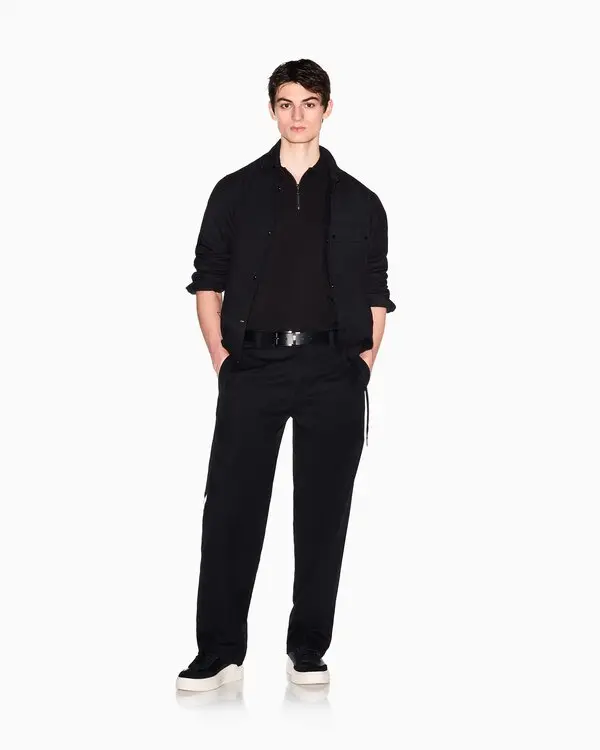 Armani Exchange Polo Shirt In Technical Fabric - Black