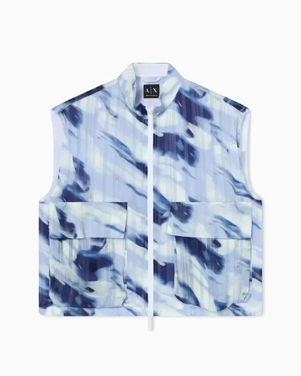 Armani Exchange Padded Vest With Printed Stripes