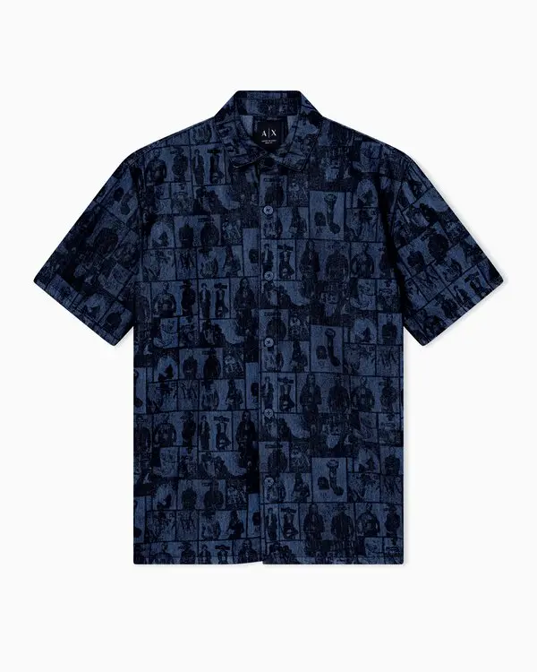 Armani Exchange 9 Oz Delicate Wash Denim Shirt