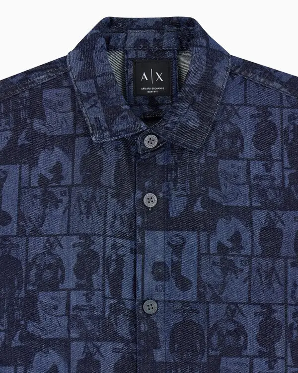 Armani Exchange 9 Oz Delicate Wash Denim Shirt