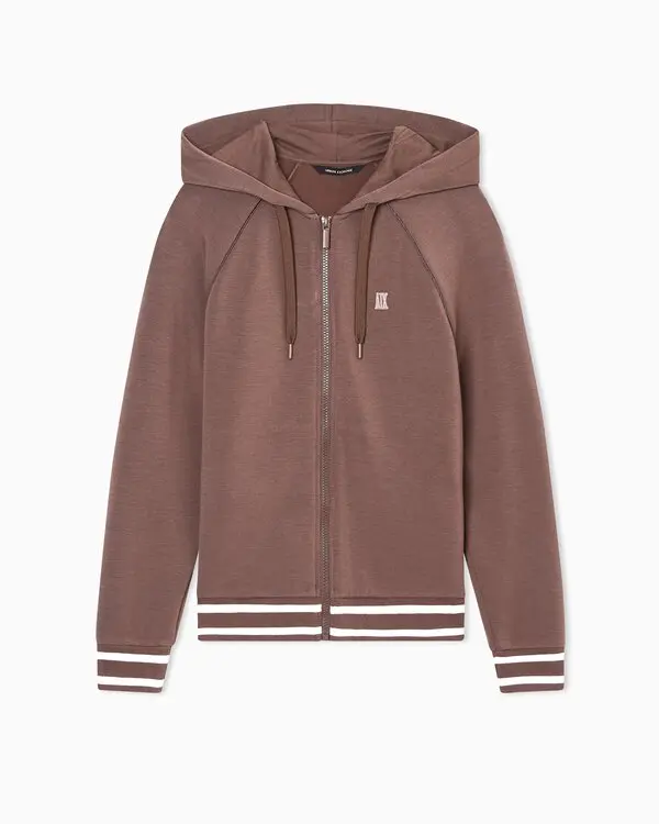 Armani Exchange Zip-up Sweatshirt In Technical Fabric