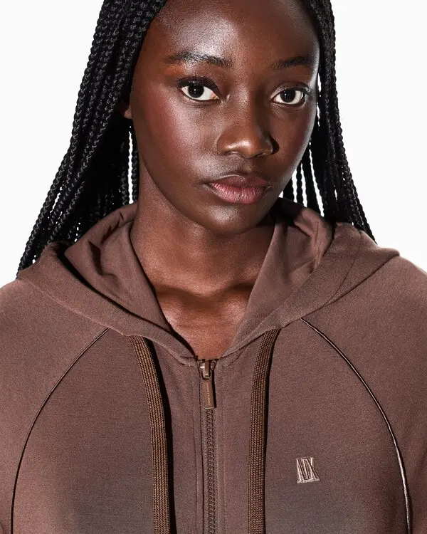 Armani Exchange Zip-up Sweatshirt In Technical Fabric