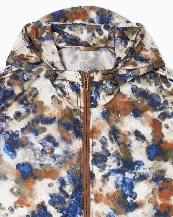 Armani Exchange Lightweight Windbreaker Made Of Technical Nylon