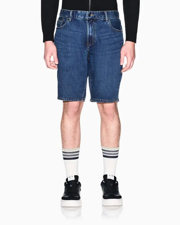 Armani Exchange Light Wash Denim Shorts