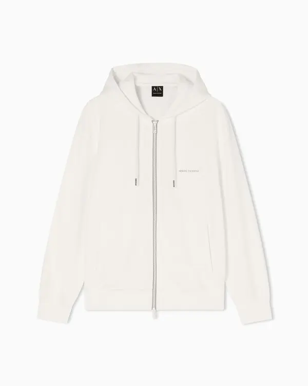 Armani Exchange Zip-up Cotton Sweatshirt - White