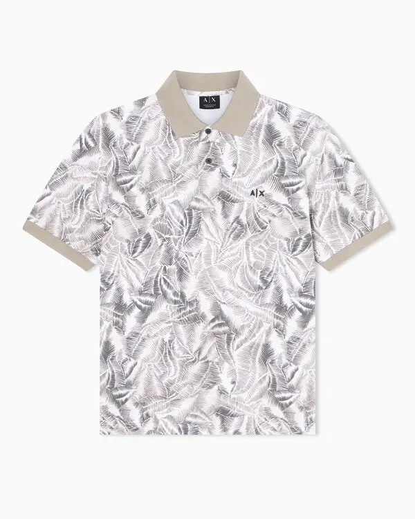 Armani Exchange Classic Polo Shirt In Fresh Cotton Piqu