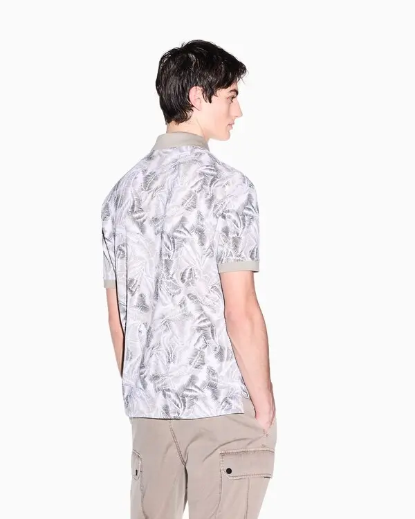 Armani Exchange Classic Polo Shirt In Fresh Cotton Piqu