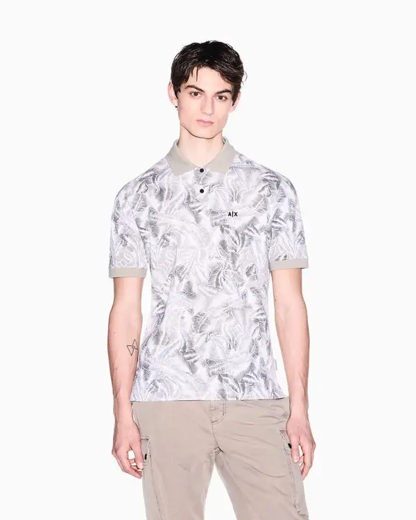 Armani Exchange Classic Polo Shirt In Fresh Cotton Piqu