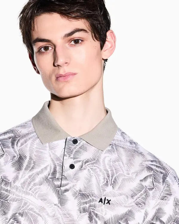 Armani Exchange Classic Polo Shirt In Fresh Cotton Piqu