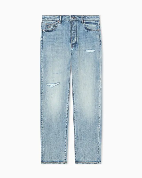 Armani Exchange Relaxed Fit Jeans In Authentic Denim