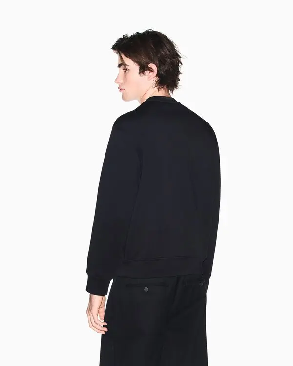 Armani Exchange Stretch Bonded Cotton Sweatshirt - Black