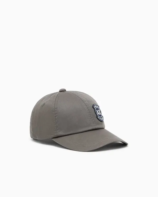 Armani Exchange Cotton Baseball Cap With Logo Patch - Grey