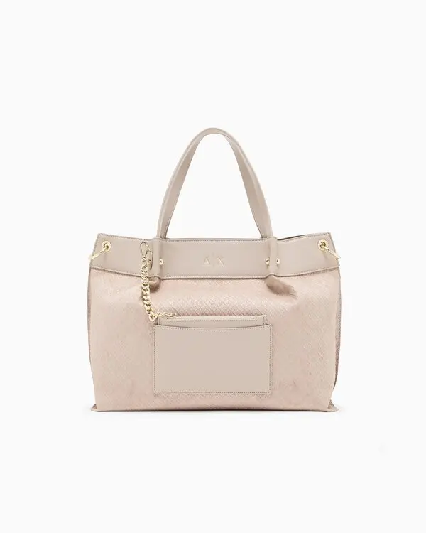 Armani Exchange Fabric Shopper With Allover Logo