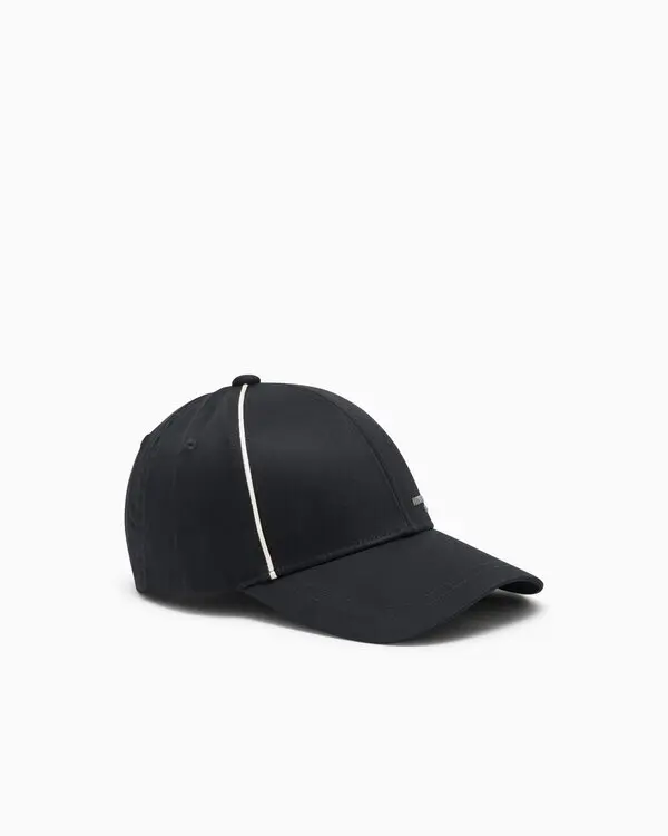 Armani Exchange Cotton Baseball Cap With Contrasting Detail - Black