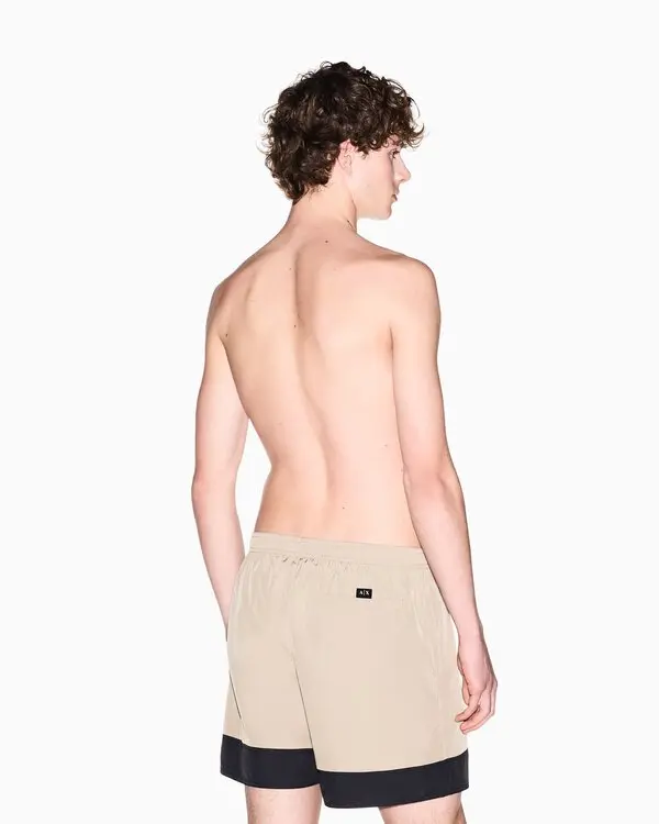 Armani Exchange Minimal Swim Boxers In Technical Fabric