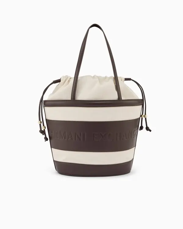 Armani Exchange Minimalist Canvas Bucket Bag